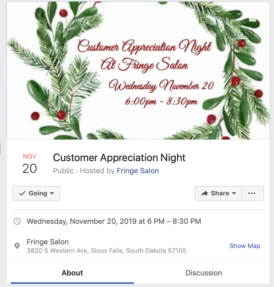 Customer Appreciation Night – Welcome to Fringe Salon